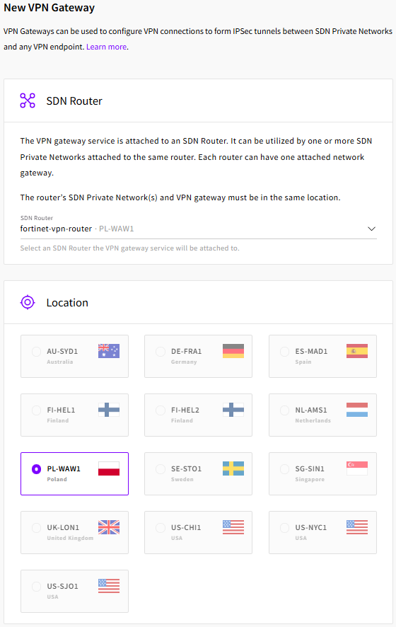 How to connect UpCloud to FortiGate using VPN Gateway – Documentation