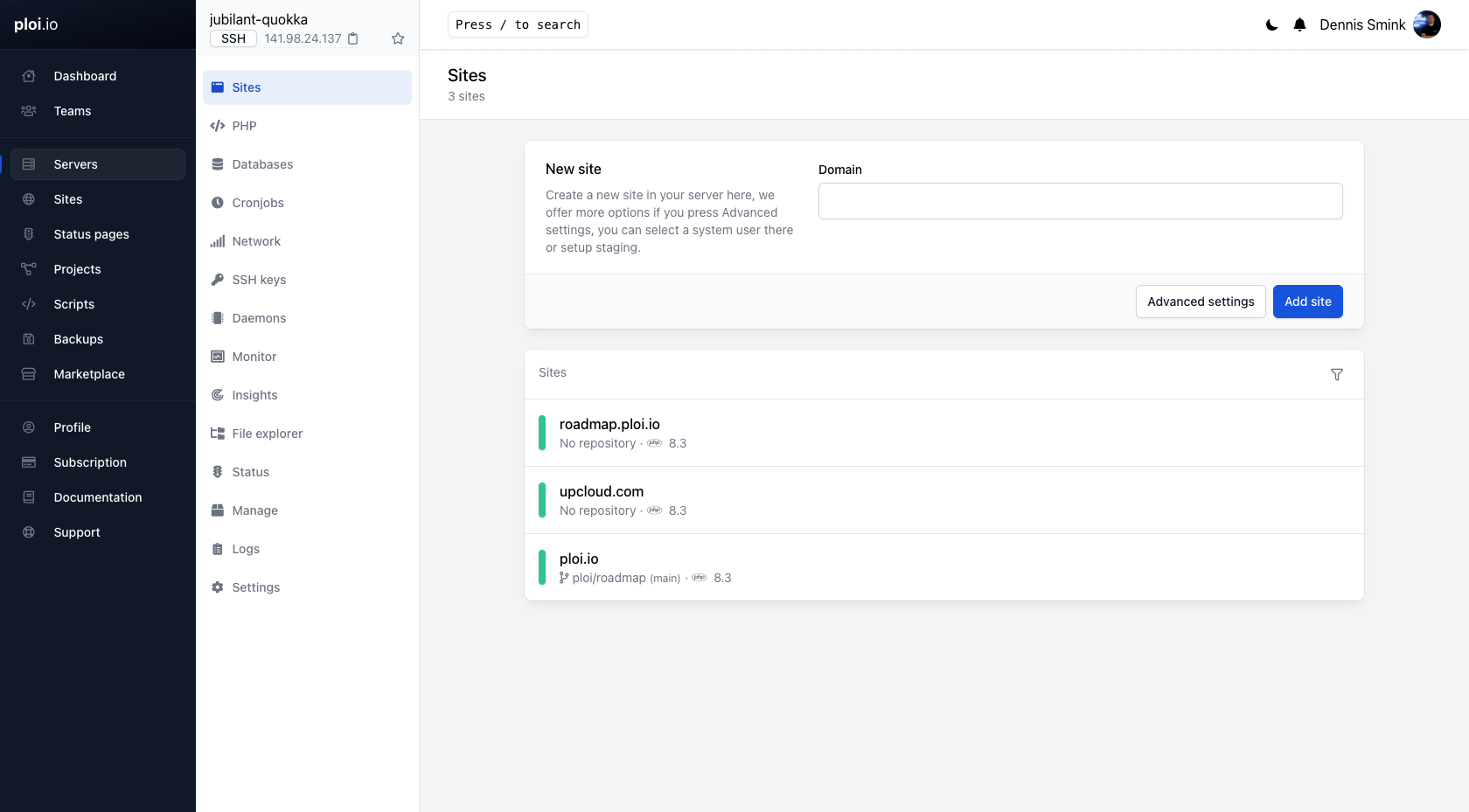 How To Start Deploying Websites With Ploi - UpCloud