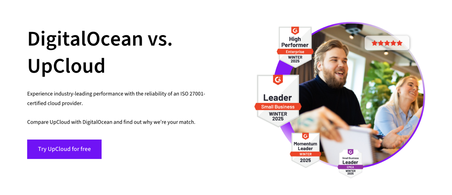Alternative Comparison - DigitalOcean Vs UpCloud - UpCloud